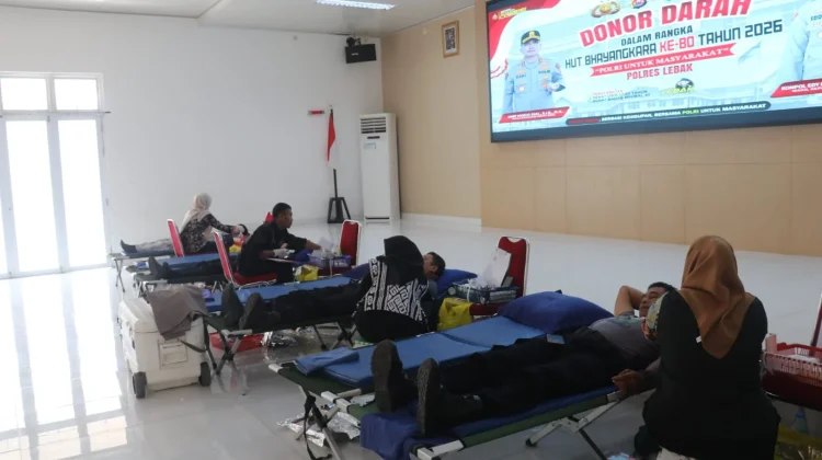 HUT Bhayangkara, Polres Lebak Gelar Donor Darah - RRI.co.id