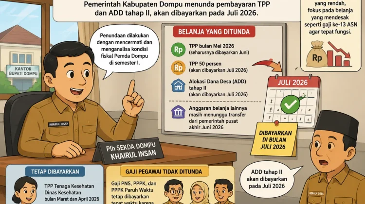 Nilai Fiskal Rendah, Pemkab Dompu Tunda Pencairan TPP dan ADD - RRI.co.id