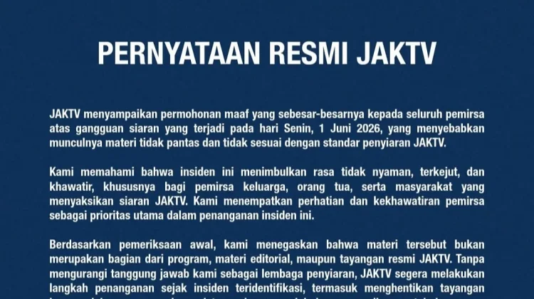 JAKTV Minta Maaf Usai Tayangkan Konten Bermuatan Asusila - RRI.co.id
