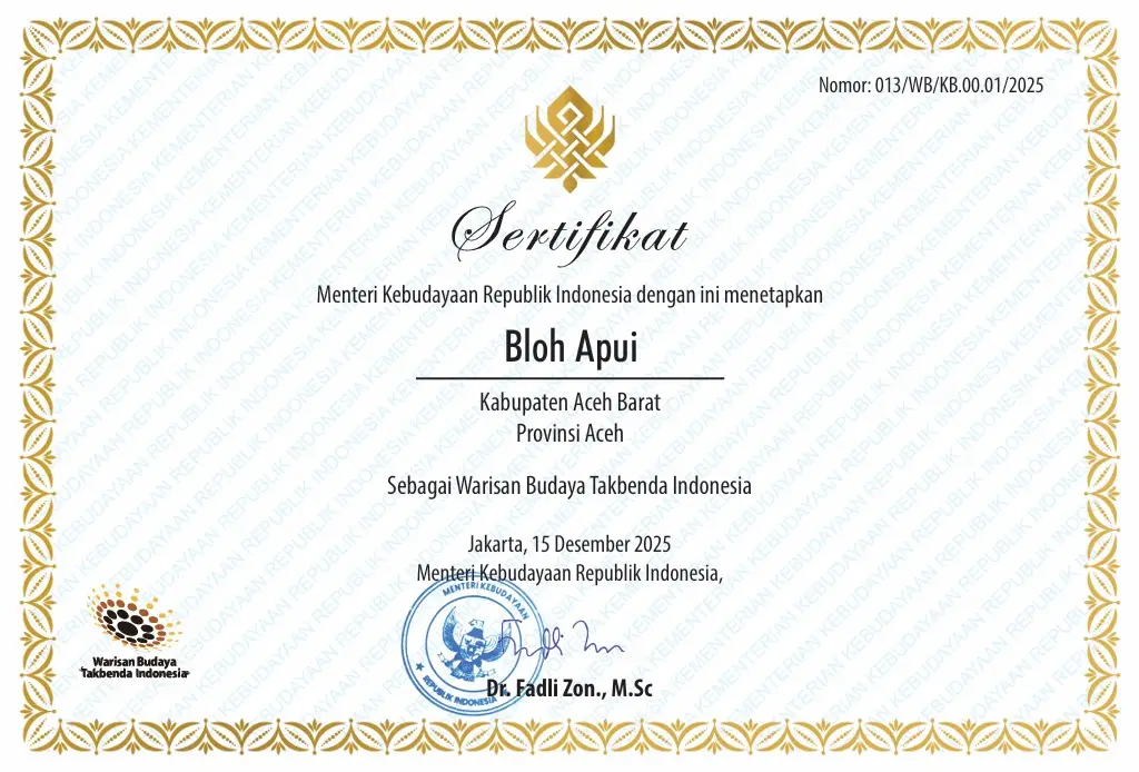 "Bloh Apui" Aceh Barat Ditetapkan sebagai Warisan Budaya Takbenda ...